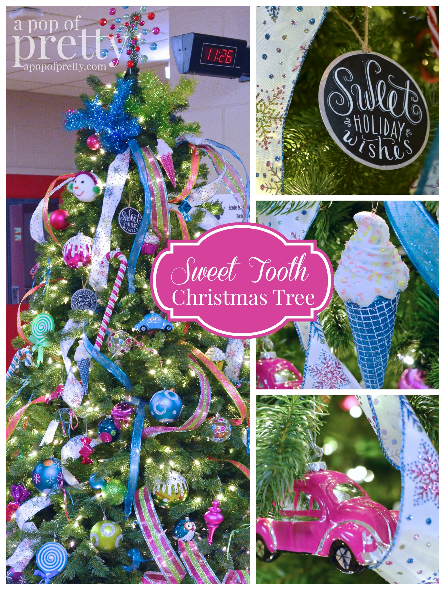 Sweet Tooth Theme Christmas Tree (Bright pink, blue, green) - A Pop of ...