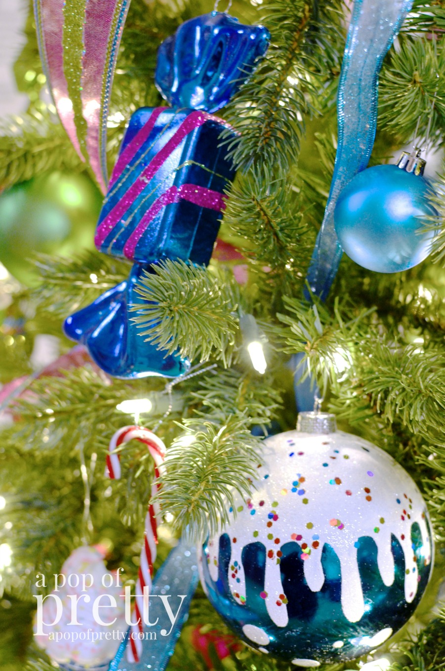 Sweet Tooth Theme Christmas Tree (Bright pink, blue, green) - A Pop of ...