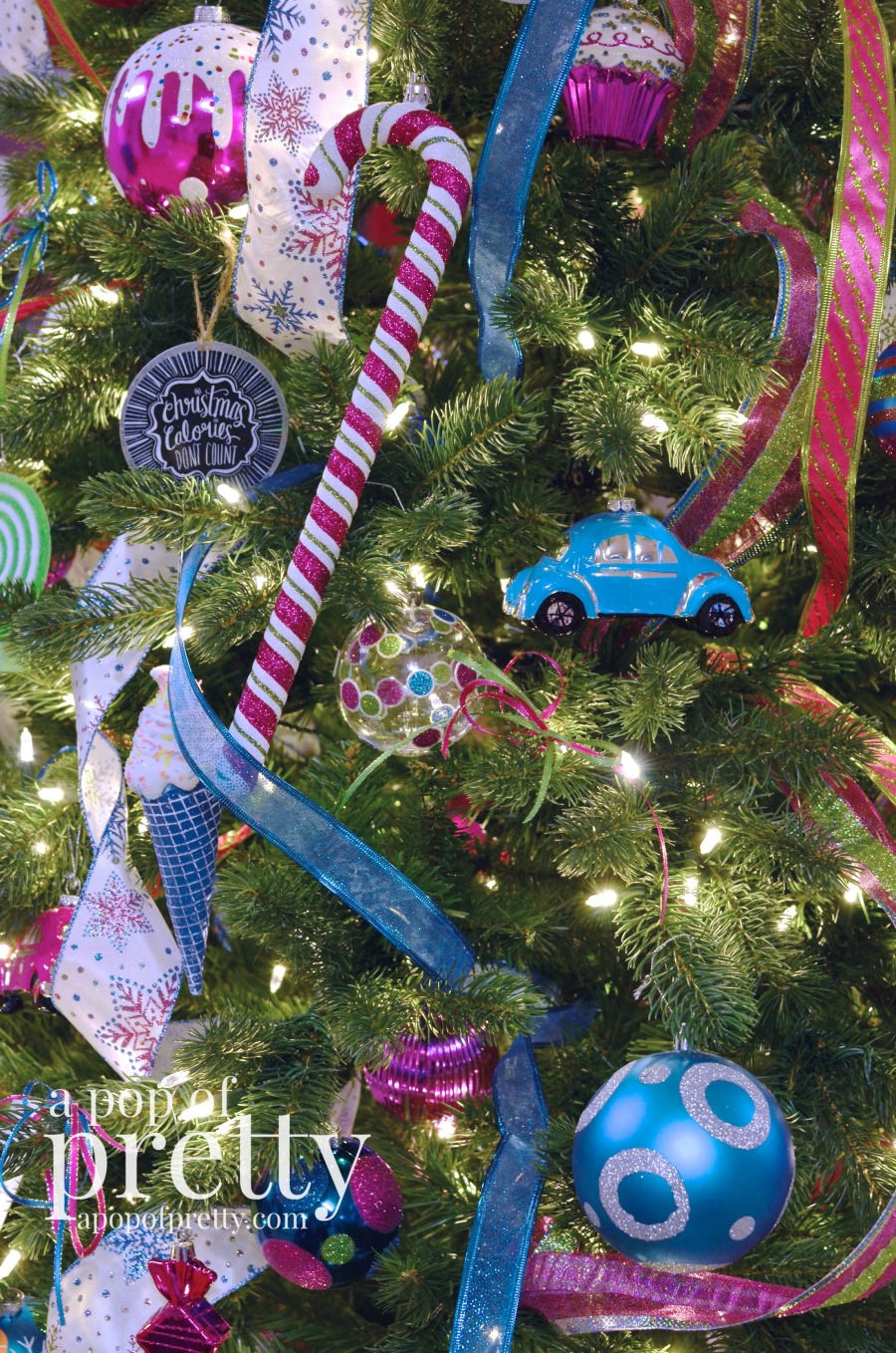 Sweet Tooth Theme Christmas Tree (Bright pink, blue, green) - A Pop of ...