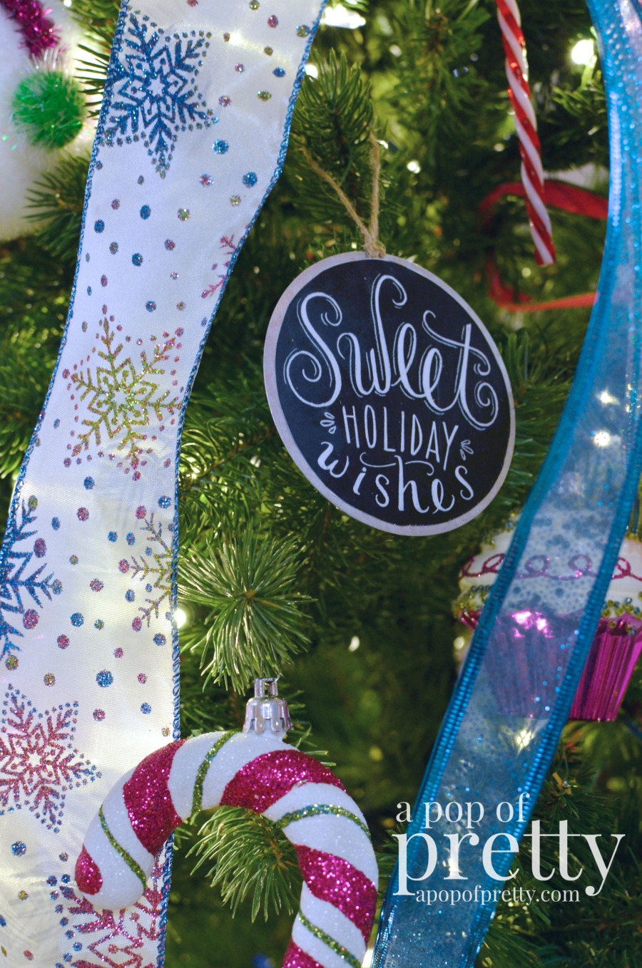 Sweet Tooth Theme Christmas Tree (Bright pink, blue, green) - A Pop of ...