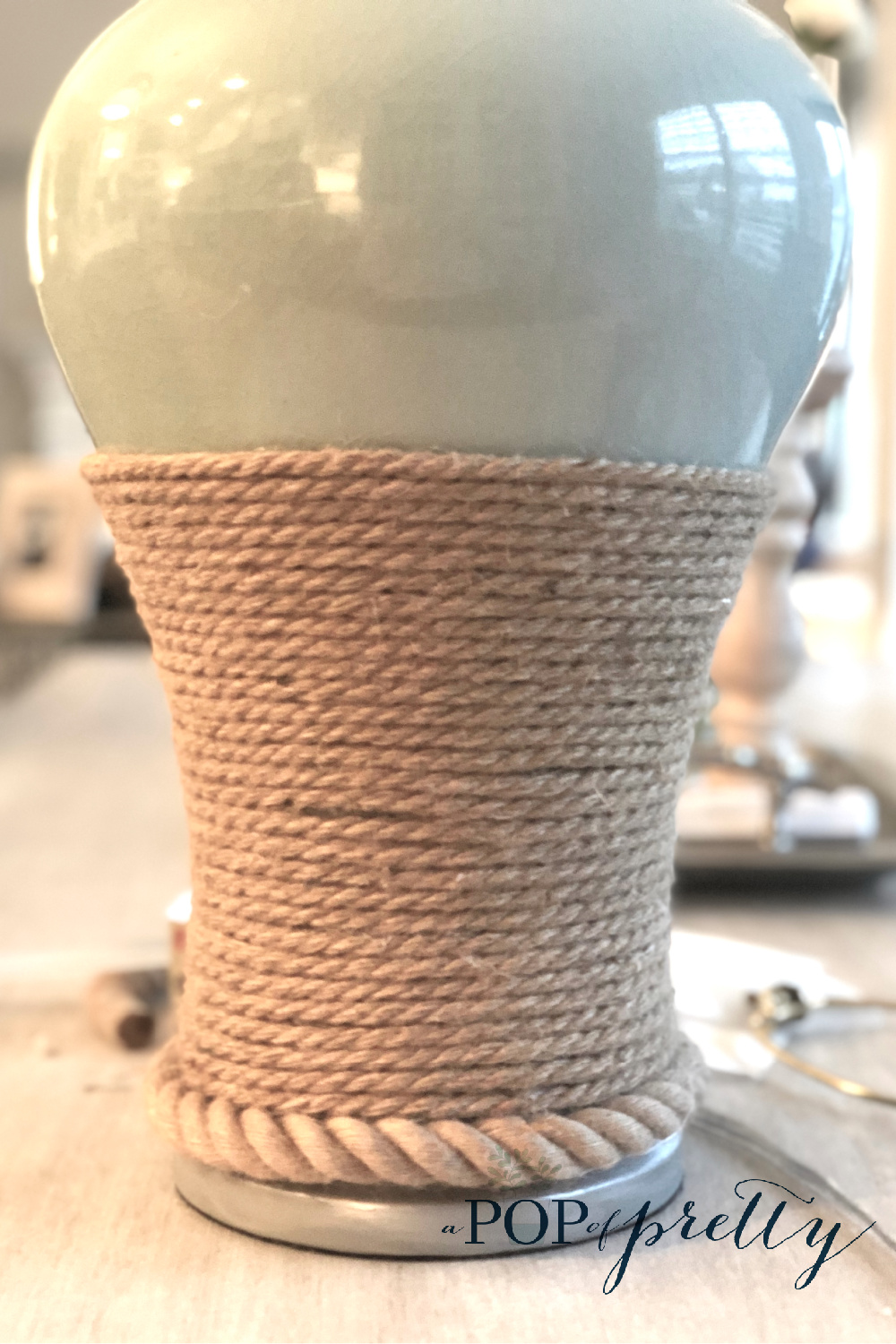 Rope Wrapped Lamp: DIY Tutorial - A Pop of Pretty