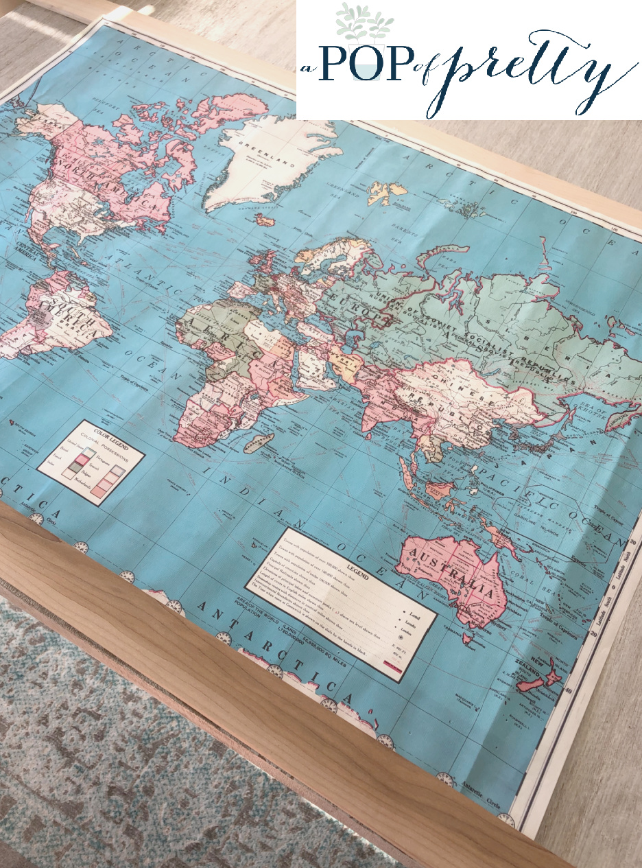 Map Wall Decor: Frame Tutorial (Vintage Style) - A Pop of Pretty