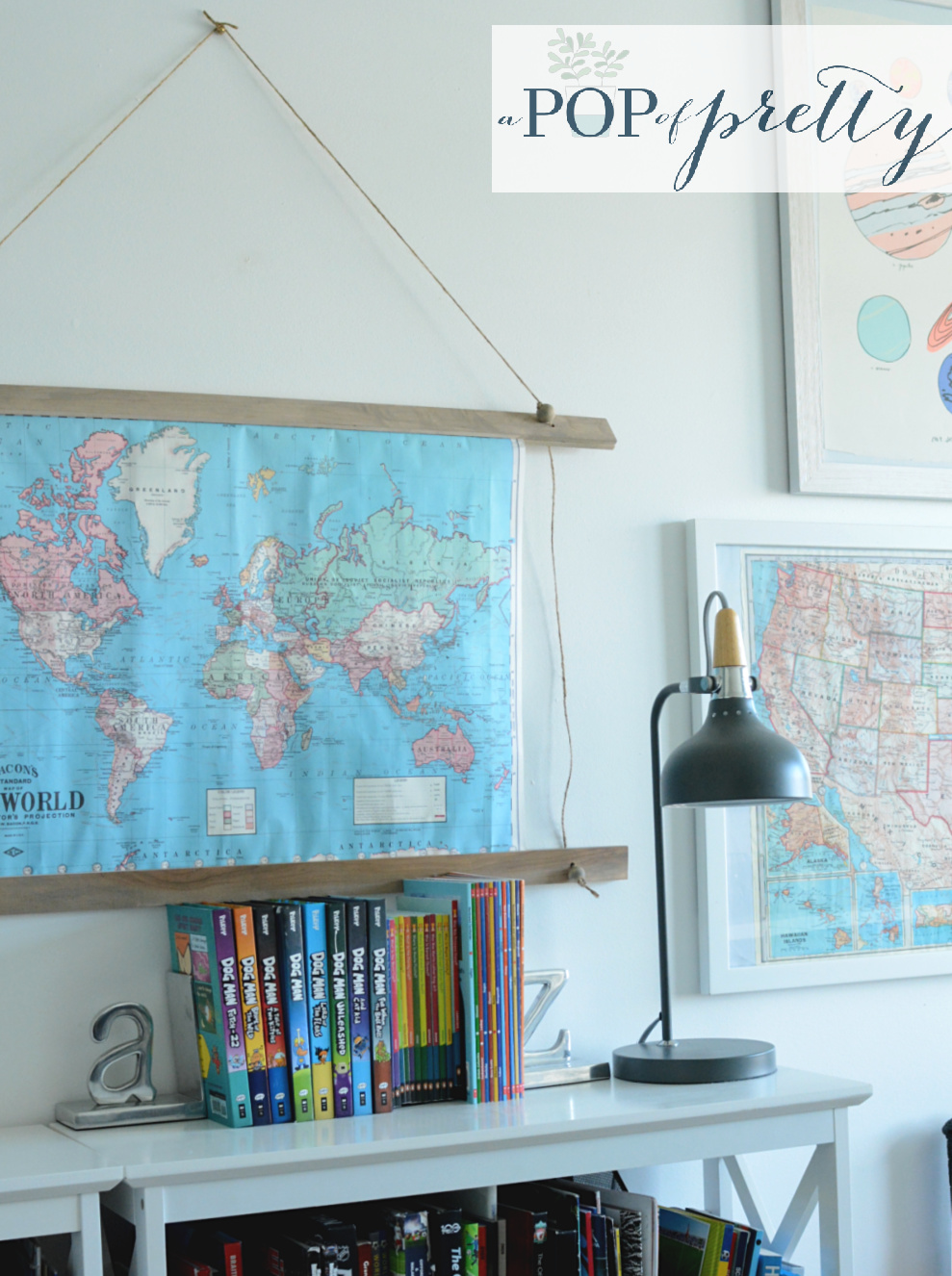 Map Wall Decor: Frame Tutorial (Vintage Style) - A Pop of Pretty