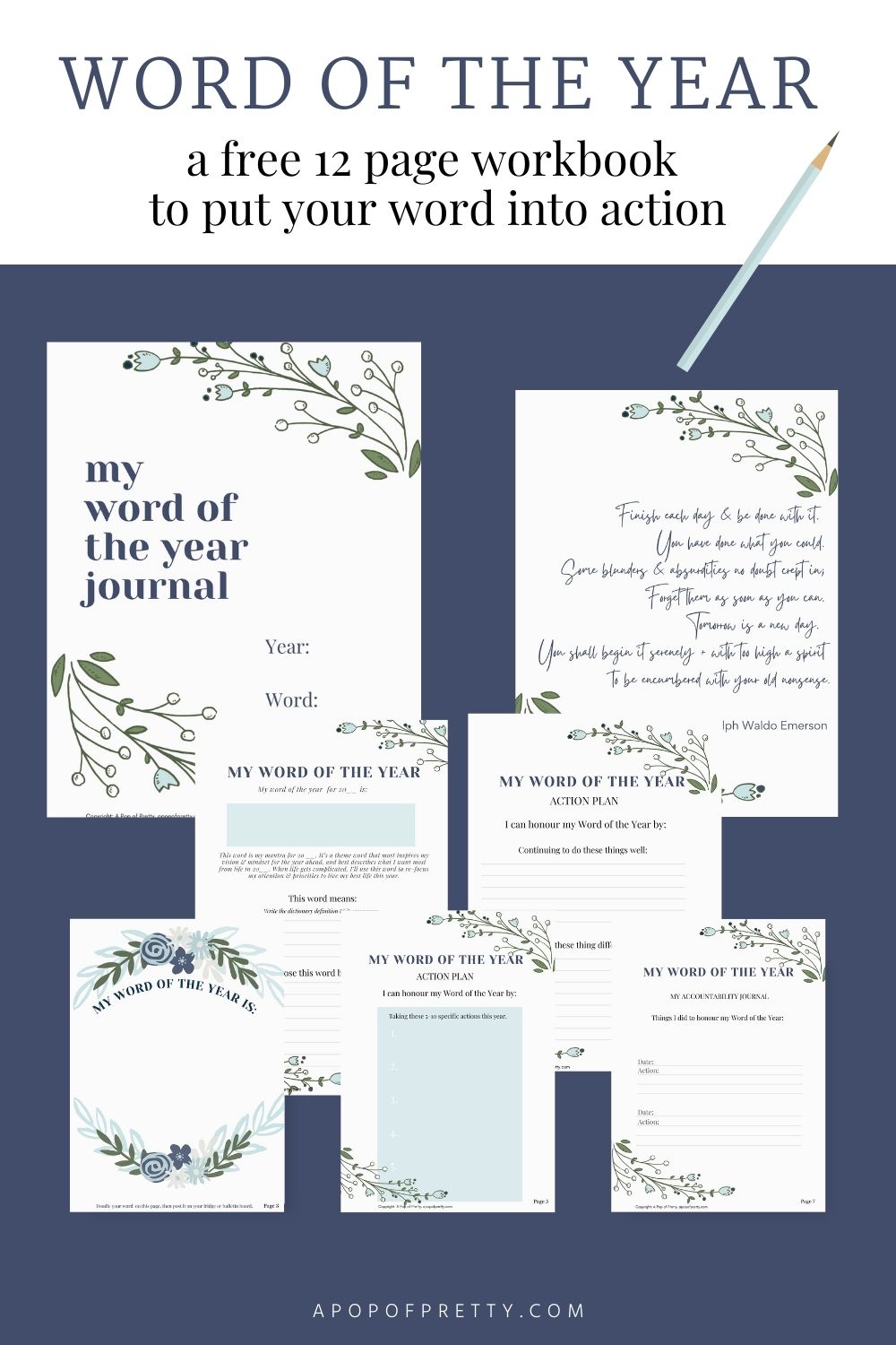 Word of the Year Printable Workbook (Free) - A Pop of Pretty